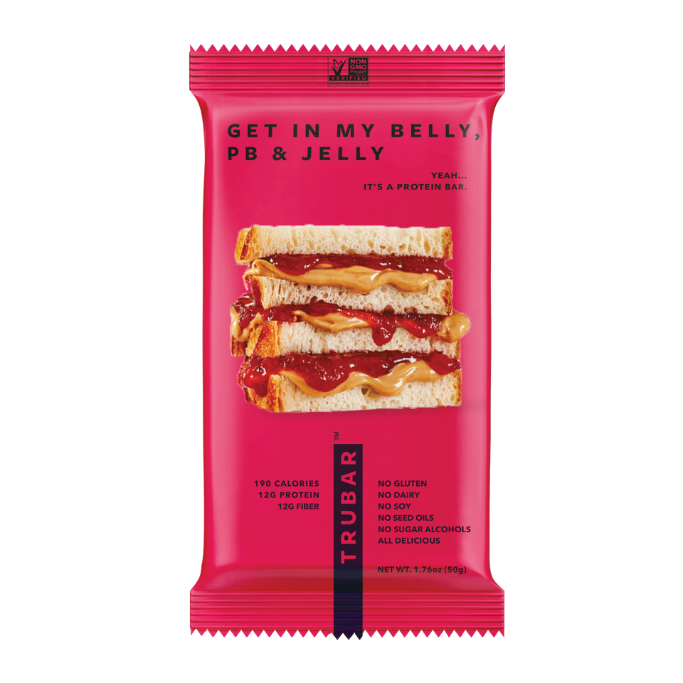 Get in my Belly Peanut Butter & Jelly TRUBAR Nutrition and Protein Bar ...